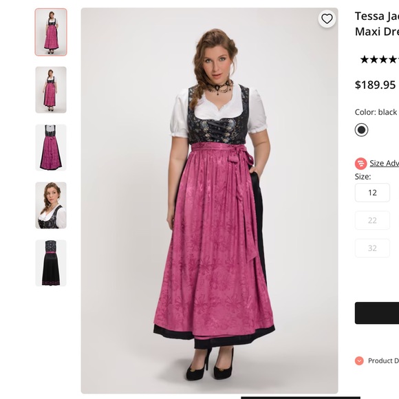 Ulla Popken | Dirndls | Oktoberfest Tessa Jacquard Bodice Dirndl Apron ...